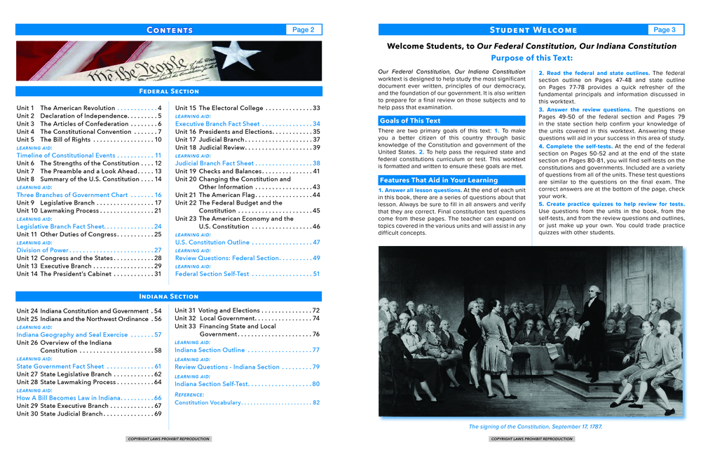 Constitution Workbook for Indiana