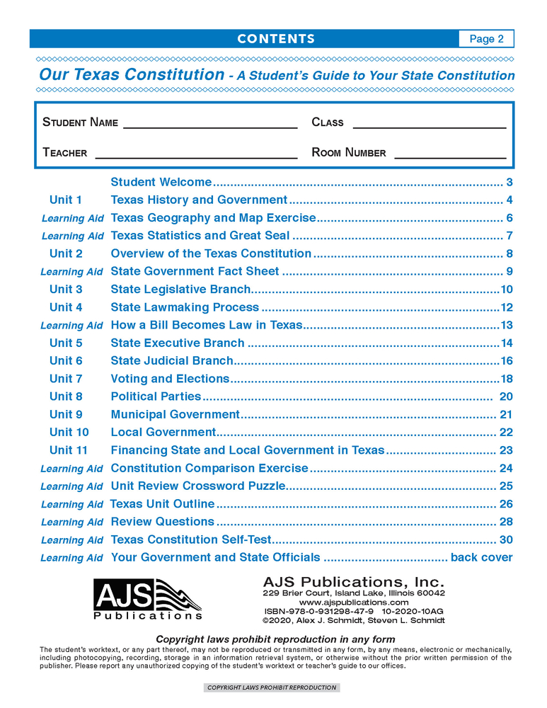 Our Texas Constitution - A Student's Guide to Your State Constitution ...