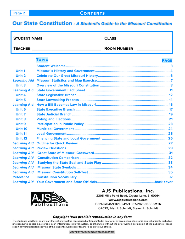 Our State Constitution - A Student's Guide to the Missouri Constitution ...