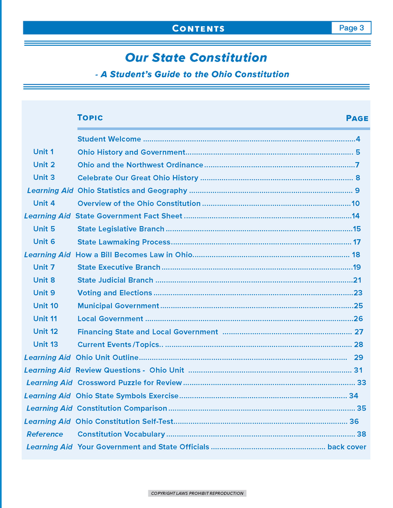 Our State Constitution - A Student's Guide to the Ohio Constitution ...